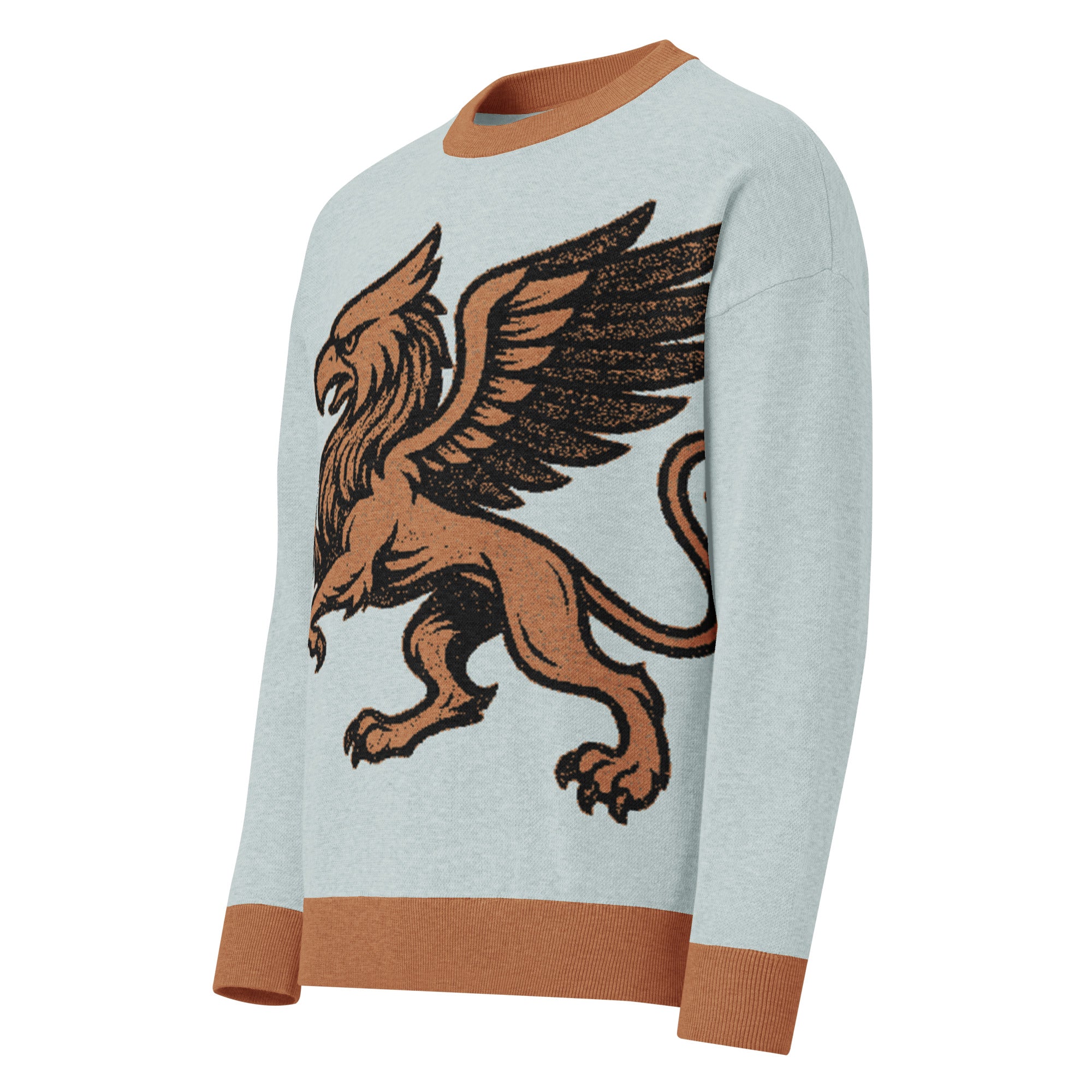 Relaxed fit knitted crew neck sweater - Griffin – Runic Treasures